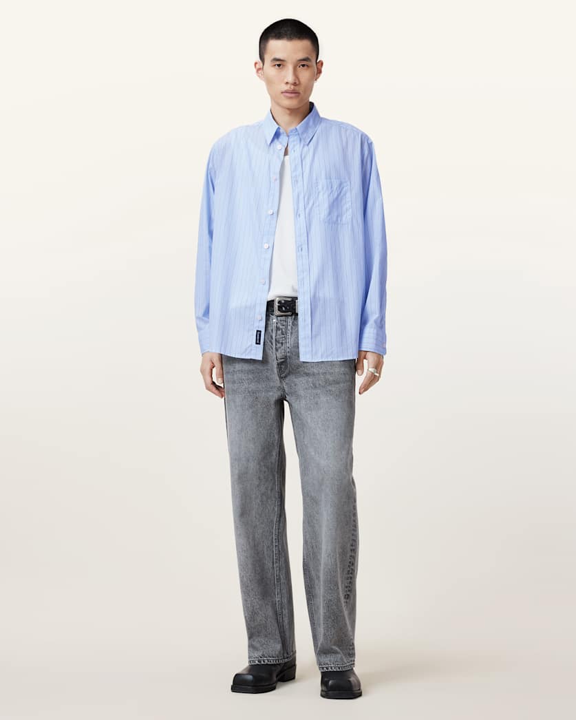 Marcel Long Sleeve Shirt WILLOW BLUE | ALLSAINTS